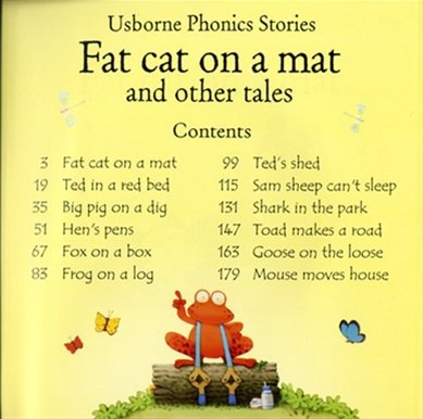 Usborne Phonics: Fat Cat on a Mat and other stories anglická kniha s CD