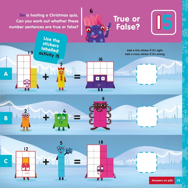 kniha Numberblocks Christmas Sticker Activity Book, nálepkový zošit s ...