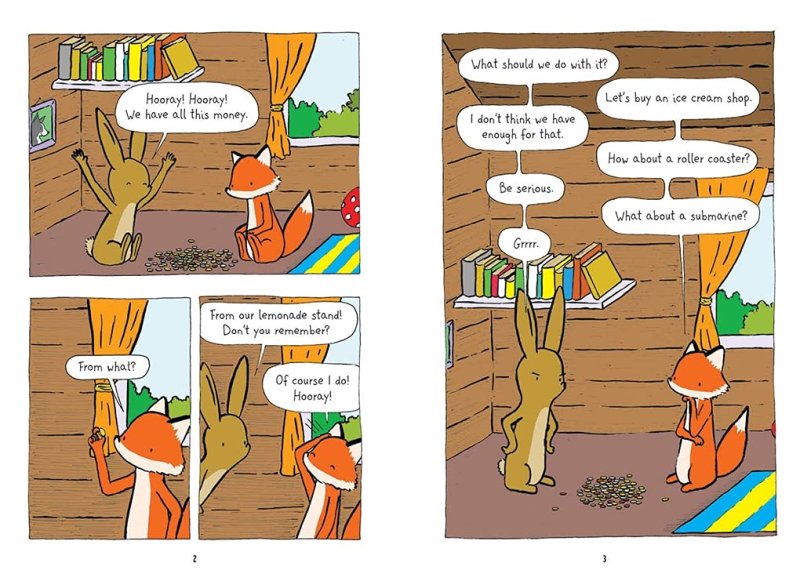 anglicka kniha Fox & Rabbit Make Believe, anglická kniha - komiks