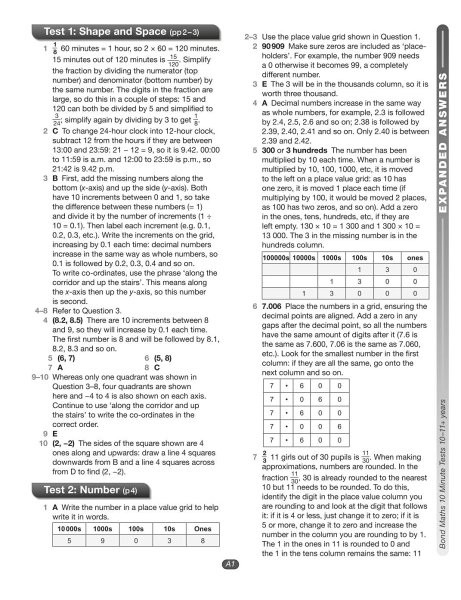 anglicka kniha Bond 11+ 10 Minute Tests Maths (10-11 years), pracovný zošit